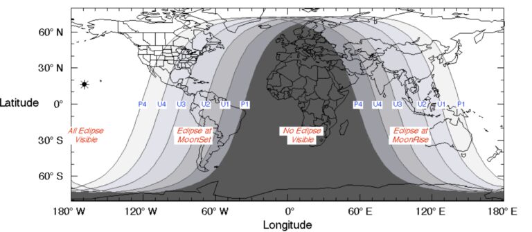 Lunar Eclipse Map, November 7/8 | The Planetary Society