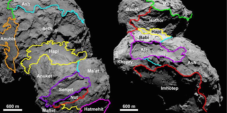 Surface map of comet Churyumov-Gerasimenko | The Planetary Society