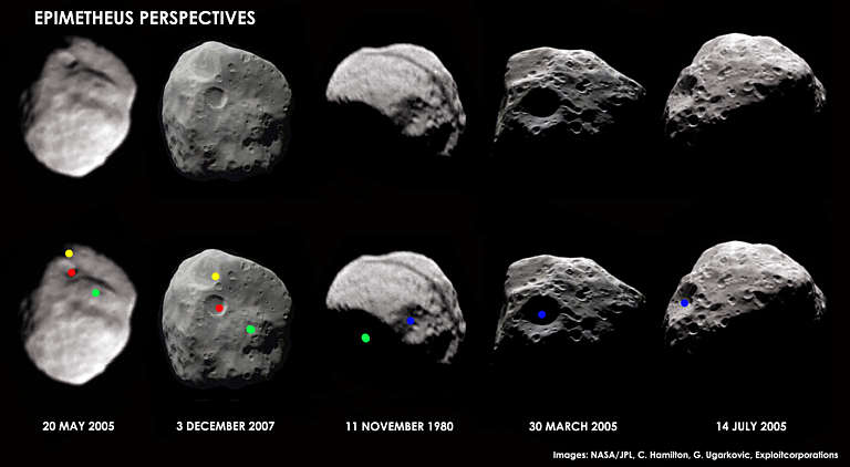Views of Epimetheus from Cassini and Voyager | The Planetary Society