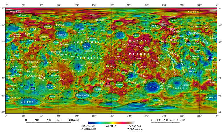 Topographical map of Ceres | The Planetary Society