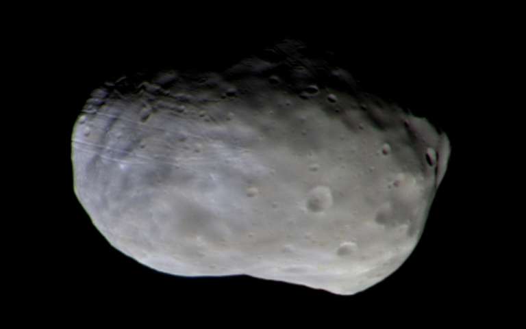 The trailing hemisphere of Phobos in color… | The Planetary Society