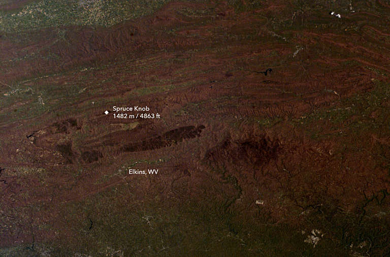 Spruce Knob (annotated) | The Planetary Society