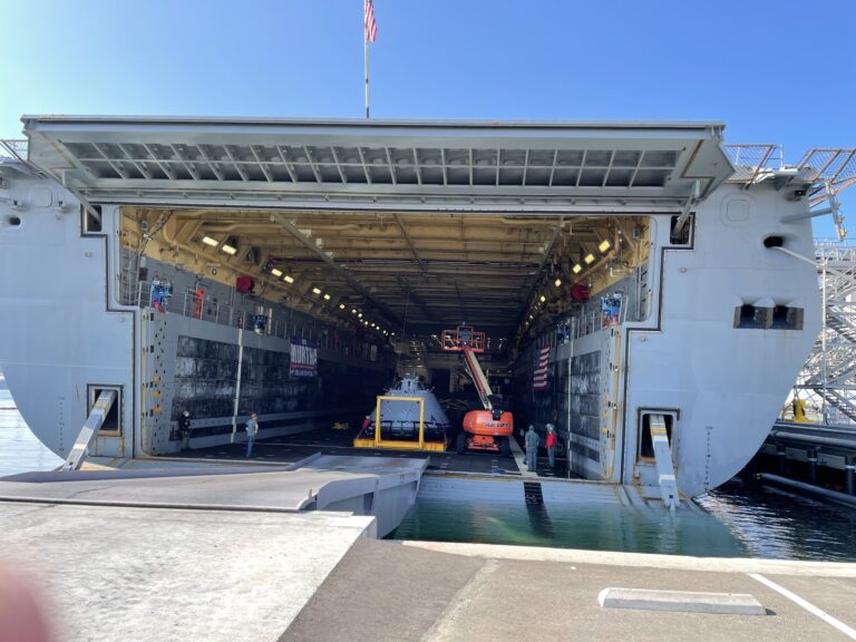 USS John P. Murtha with Orion test article | The Planetary Society