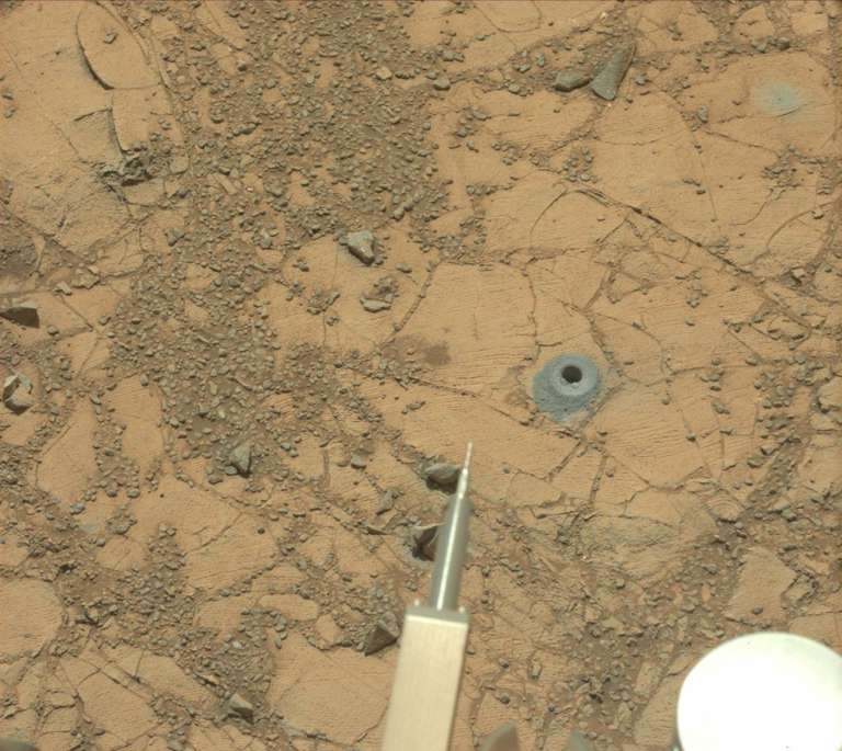 Drill hole at Telegraph Peak, Curiosity sol… | The Planetary Society