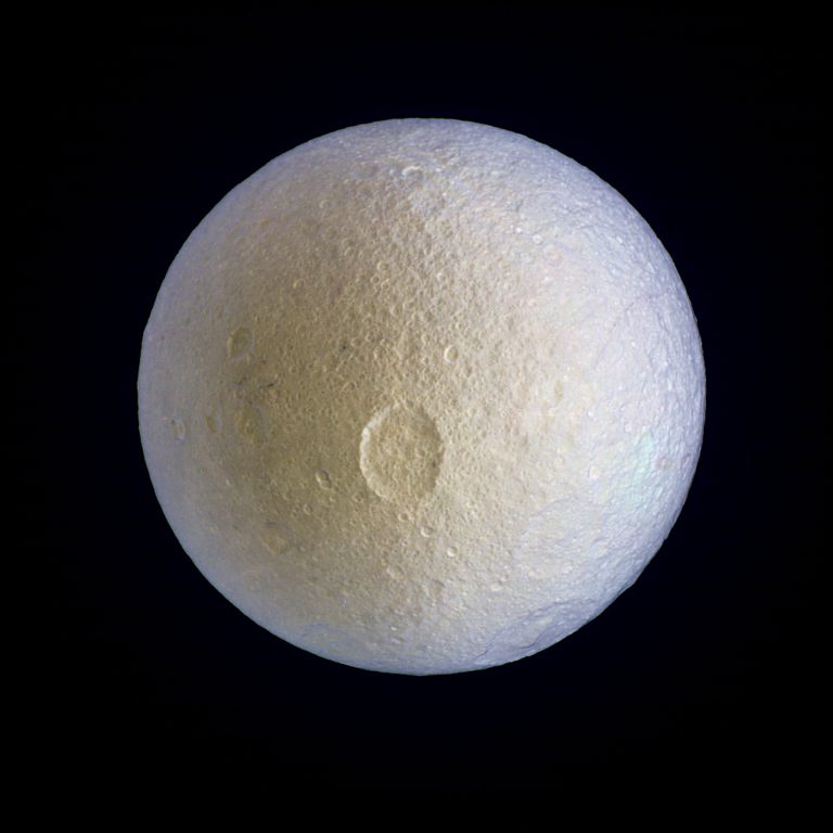 Tethys in enhanced color | The Planetary Society