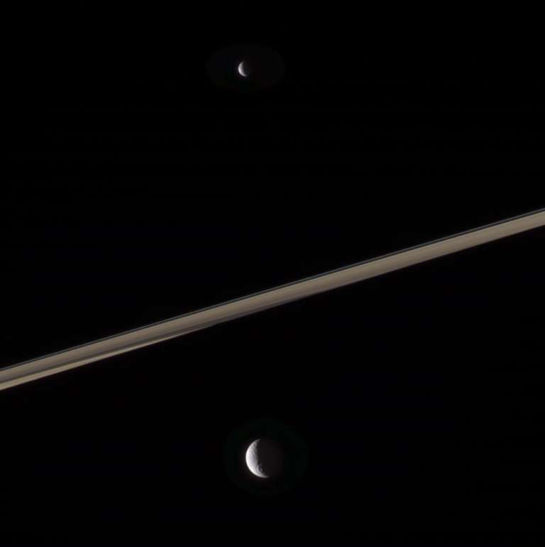 Tethys, Mimas, and the rings of Saturn | The Planetary Society