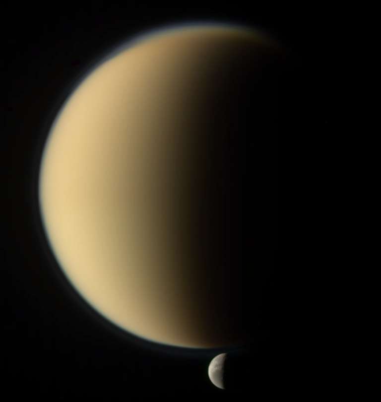 Titan and distant Dione | The Planetary Society