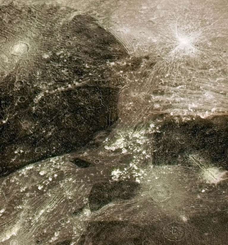 Color mosaic of Ganymede's Perrine Regio from… | The Planetary Society