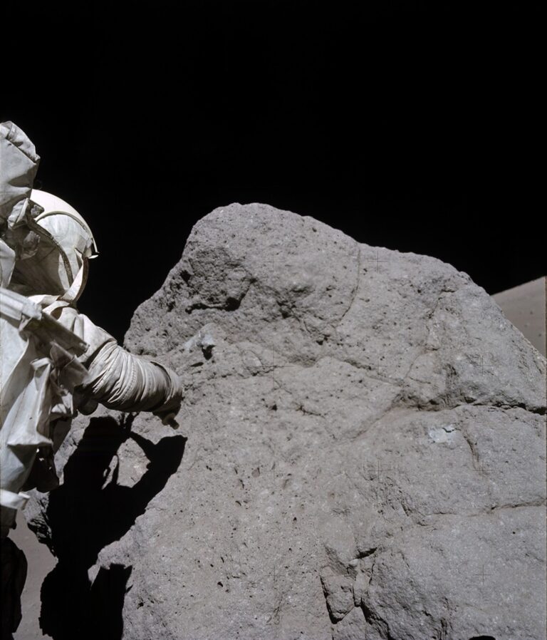 Sampling a Moon boulder | The Planetary Society